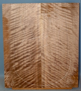 American curly black walnut guitar top type 'A' high figure number 66 ...